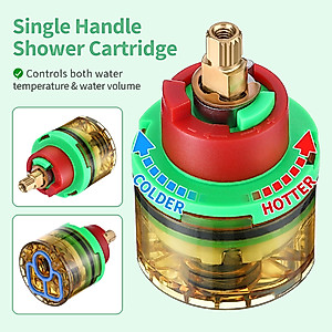 Dreyoo Control Cartridge and Pressure Balance Valve Replacement for 95-152/95-154, Compatible with Gerber Safetemp II Single Handled Tub and Shower Valves, Faucet Cartridge, 2 Parts