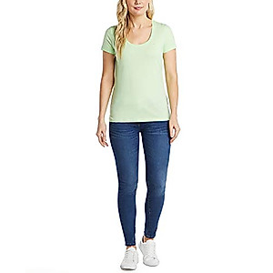 Nautica Women's Easy Comfort Scoop Neck Supersoft 100% Cotton Solid T-Shirt, Paradise Green, Medium
