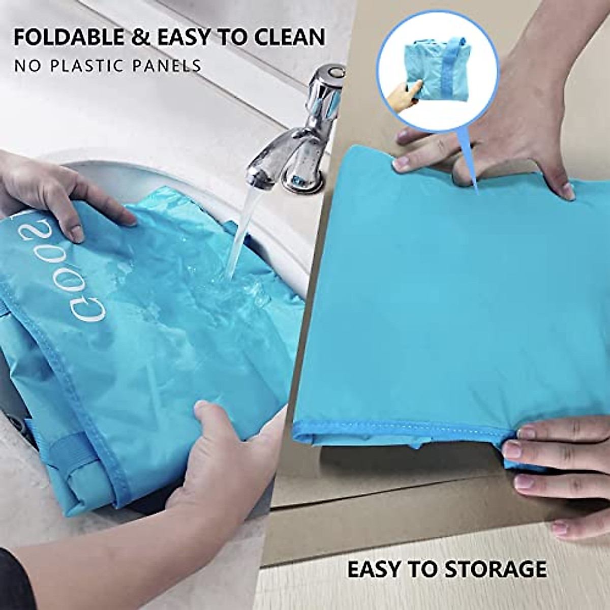 GOOSH 2 Pack Moving Bags Heavy Duty Extra Large with Double Zippers & Carrying Handles, Waterproof Foldable Storage Totes for Space Saving Moving Storage