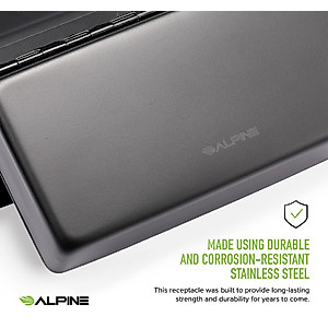 Alpine Sanitary Napkin Receptacle – Wall Mounted Tampon Holder for Bathroom Provides Clean & Odor-Free Restroom for Home, Office & Public Restrooms (Black)