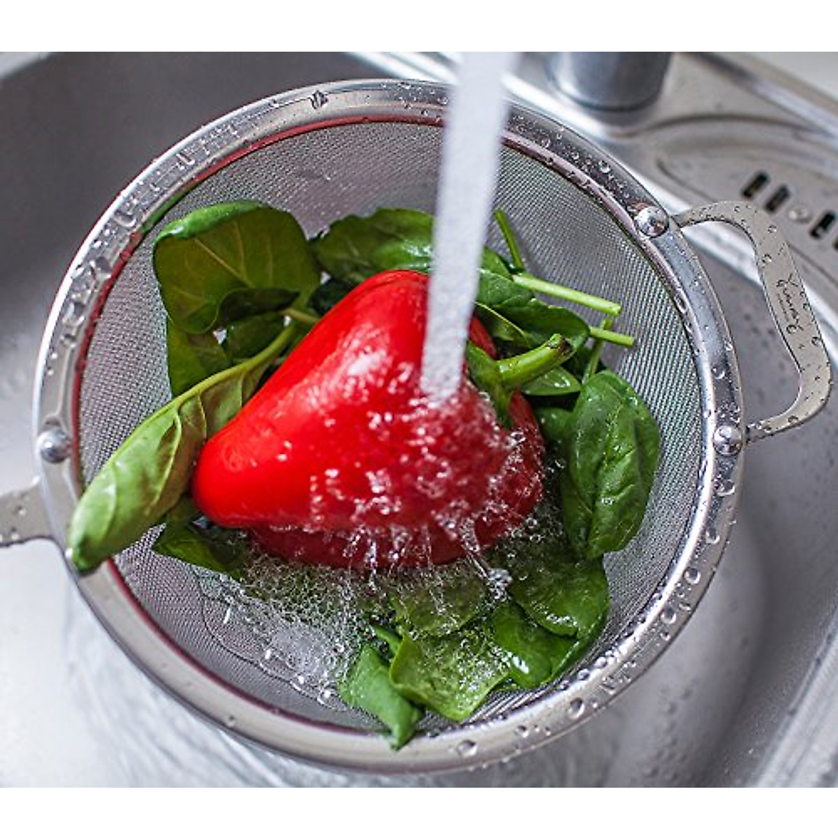 9" Kitchen Fine Mesh Strainer with Sturdy Handle and Wider Hook - Perfect for Quinoa