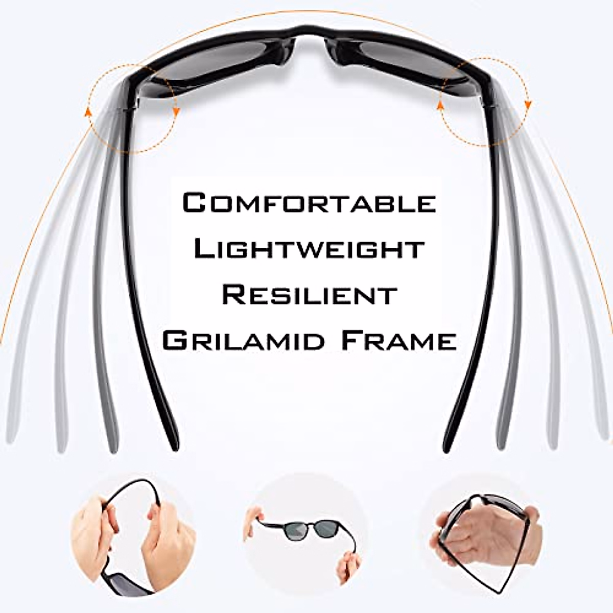 KastKing Tazlina Polarized Sport Sunglasses for Men and Women, Gloss Black Frame, Smoke Lens