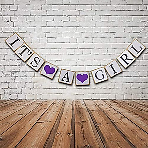 IT is A Girl Banner for Purple Lavender Royal Princess Girl Baby Shower Party Decorations