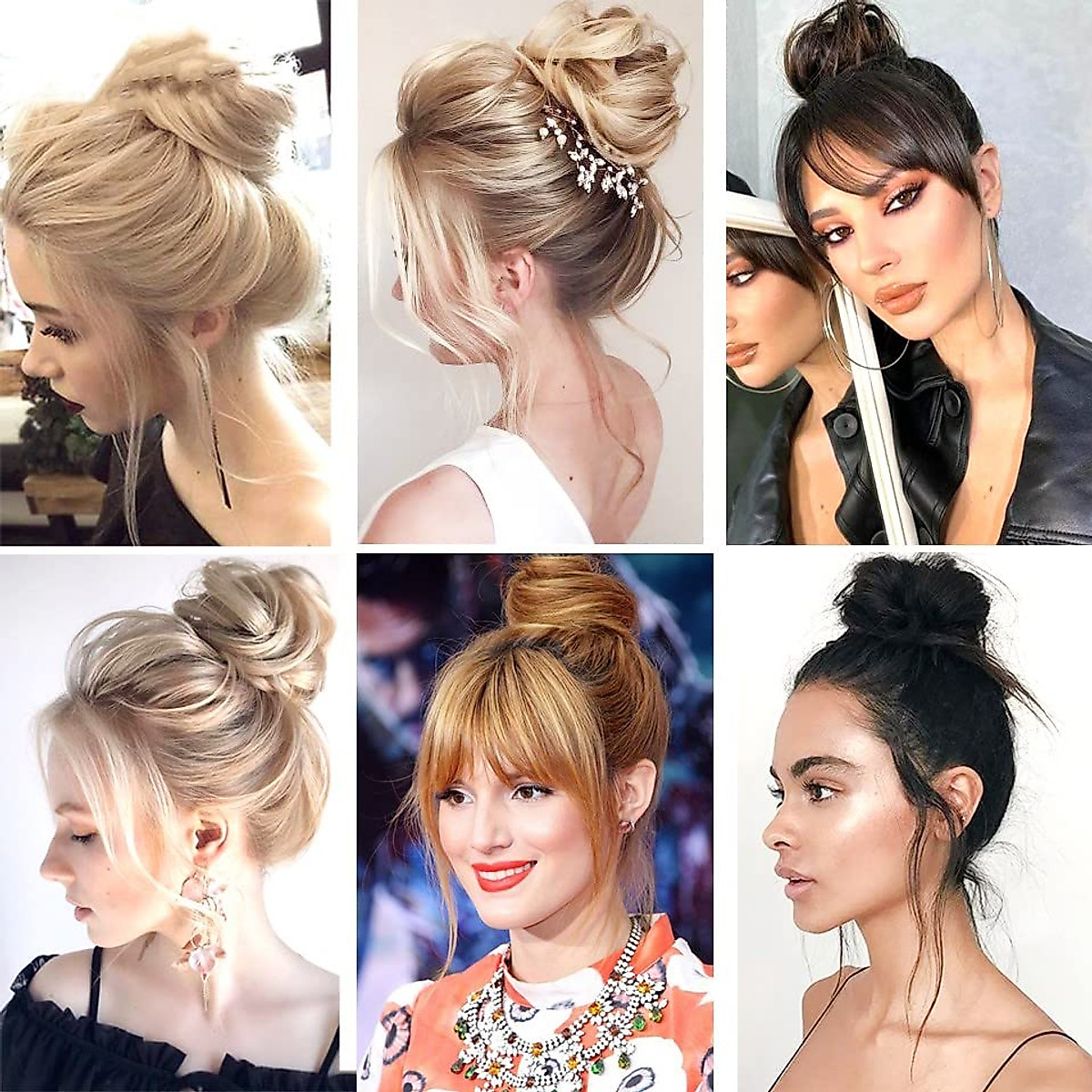 2PCS Cat Ears Hair Donut Chignon Claw Clip in Messy Hair Bun Mini Claw Clip in Updo Bun Extensions Wig Accessory Cat ears bun (101)