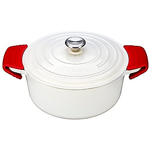 Le Creuset Silicone Set of 2 Handle Grips, 5" x 2 1/2" each, Cerise