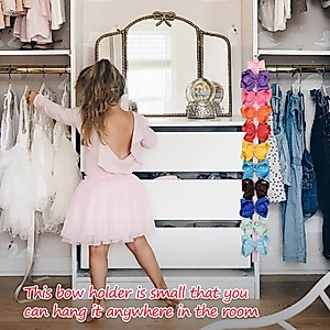 DEEKA 6 PCS 40" Long Bow Holders for Girls Clip Hair Bows Organizer - Pink