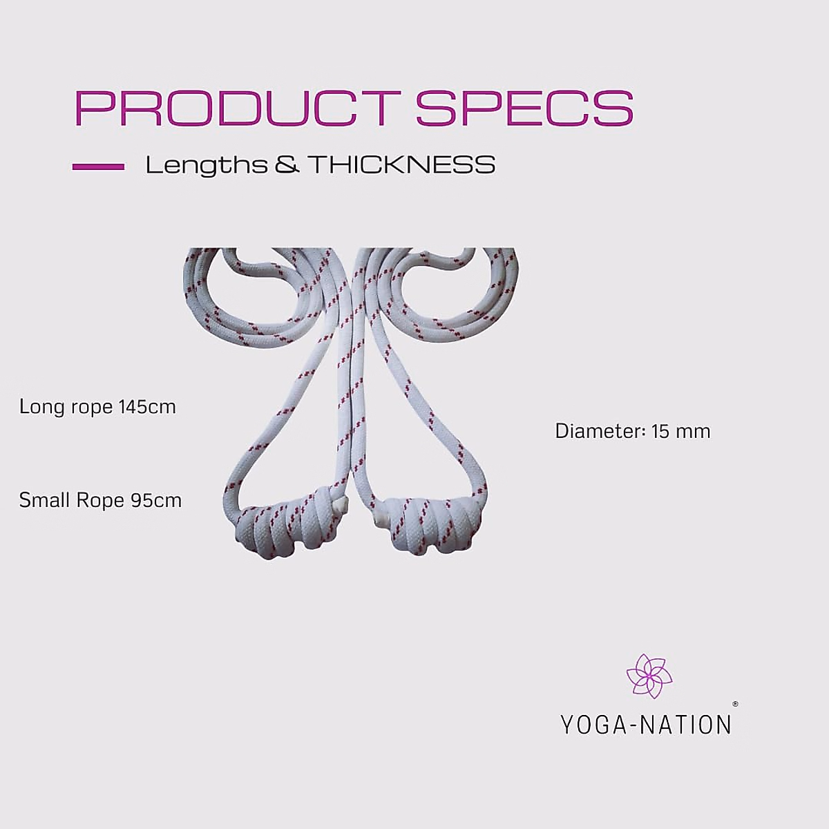 YOGA-NATION Iyengar yoga wall ropes(2 long & 2 small ropes)