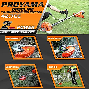 PROYAMA 42.7cc Gas Weed Wacker, 3 in 1 Weed Eater Gas Powered, Brush Cutter and Gas String Trimmer 2-Cycle Extreme Duty, Grass Trimmer 2023 Upgraded