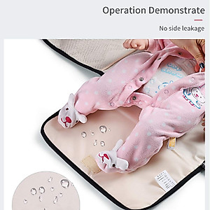 AIMIUKIDS Baby Diaper Changing Pad with Built-in Head Cushion for Stroller Walks or Diaper Bag, Fits Newborn and Toddler for Quick Change on The go 2 Pack Red & Grey