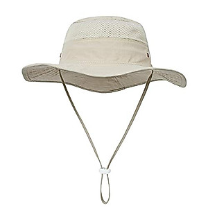 Baby Sun Hat for Girls Boys UPF 50+ Sun Protection Wide Brim Beach Hat Bucket hat Beige 12-24 Months