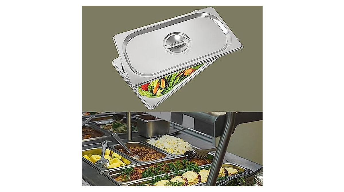 Shop Durable 8 Pack Stainless Steel Steam Table Pan Covers