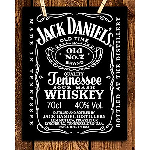 Jack Daniels Whiskey Label- Wall Art Sign- 8 x 10"- Genuine Replica Print-Ready to Frame. Home Décor- Dining Décor. A Must For Tennessee Bourbon Whiskey Fans. Perfect Addition To Man Cave- Dorm-Bar.