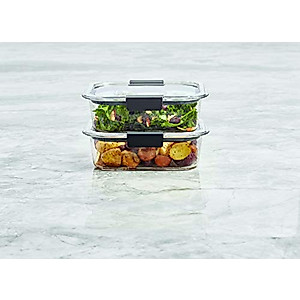 Rubbermaid Brilliance Food Storage Container, Medium, 3.2 Cup, Clear, 2-Pack (2025333)