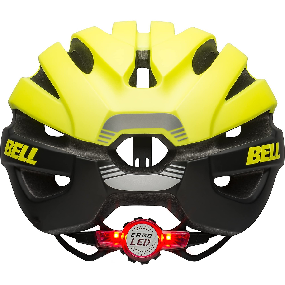 Bell Avenue LED Adult Road Bike Helmet - Matte/Gloss Hi-Viz/Black (2021), Universal Adult (53-60 cm)