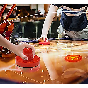 Joovon Air Hockey Pushers and Air Hockey Pucks, Non-Slip Strikers and Dynamic Pucks for Air Hockey Table Game for Adults,Replacement for 7ft and 8ft Fullsize Tables (Red and Blue with 2.95" Pucks)