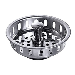VARNAHOME Stainless Steel Kitchen Sink Basket Strainer Replacement for US Standard Drains (3-1/2 Inch), Stainless Steel Body W/Large Neoprene Seal 1 Pack