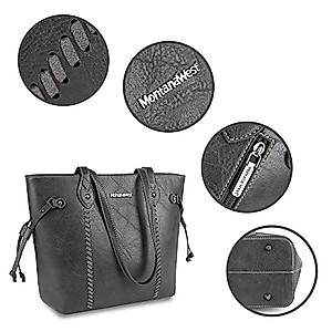 Montana West Tote Bags for Women Top Handle Gray Satchel Purses and Handbags Ladies Shoulder Bags Vegan Leather,MWC-G097-DGY