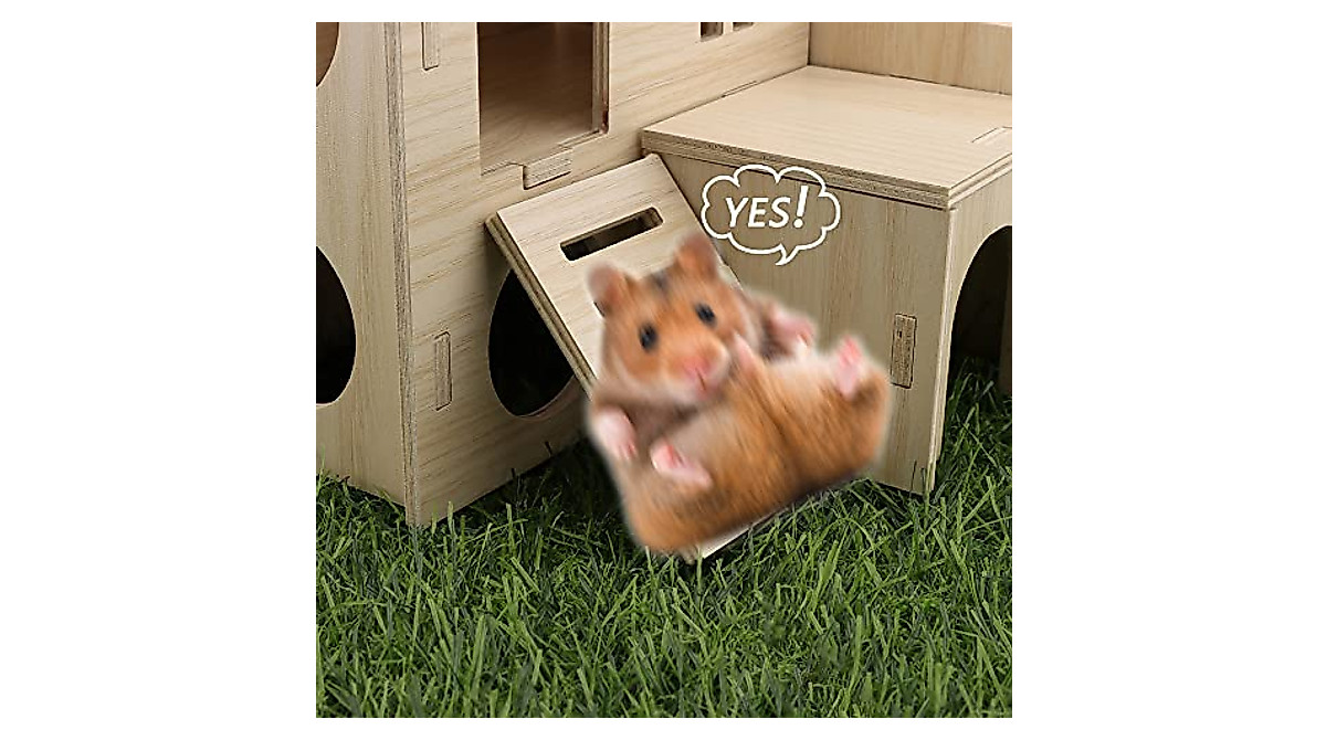 Tiny Hamster Maze Wood House - Safe, Fun Small Animal Hideout
