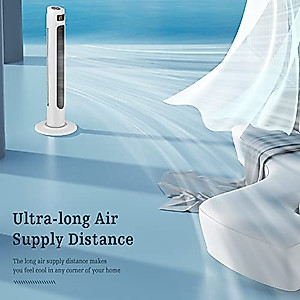 CHRUN 36''Oscillating Tower Fan, Remote Control, Quiet Stand Up Fan, 3 Speed, 3 Modes,15-Hour Timer, LED Display, 70° Oscillating Wider Air Coverage Tower Fan for Cooling Bedroom Home Office (White)