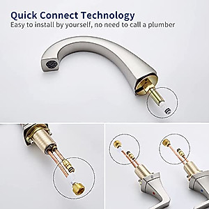 Bathroom Faucet Brushed Nickel,Widespread Bathroom Faucet for 3 Hole,Bathroom Sink Faucet 2 Handles Vanity Faucet,HOMELODY Lavatory Faucet 8 Inch with Pop Up Drain