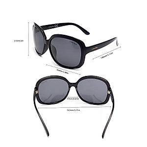 LianSan Oversized Womens Sunglasses Polarized uv Protection Simple Sunglasses LSP301 (polarized black)