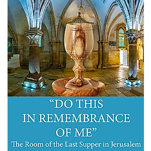 Communion Cups, Goblet, Chalice - the Lord's Supper - Wooden Bread Tray with Handmade Olive Wood Kiddush Cup also for Eucharist of the Holy Communion in Christian Congregations in Gift Bag.