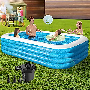 SOARRUCY 10FT Inflatable Swimming Pools for Kids and Adults - Piscinas para Adultos,Kid Pool, Inflatable Pool for Toddlers, Family,Outdoor, Backyard ,Garden,Summer Water Party