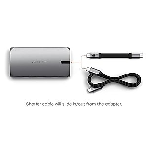 Satechi USB C Hub Multiport Adapter, USB C Docking Station 9 in 1, 4K HDMI, 100W USB C PD Charging, USB C Data, 2 USB-A, GbE, Micro/SD Card Readers, VGA, for MacBook, Windows - Space Gray