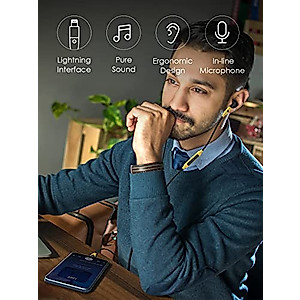 iPhone Headphones Wired with Lightning Connector, Wired Earbuds for iPhone,Apple MFi Certified Earphones with Microphone & Volume Control，Compatible for iPhone 14/13/12/11/Pro Max/XR/XS/X/8/7/SE