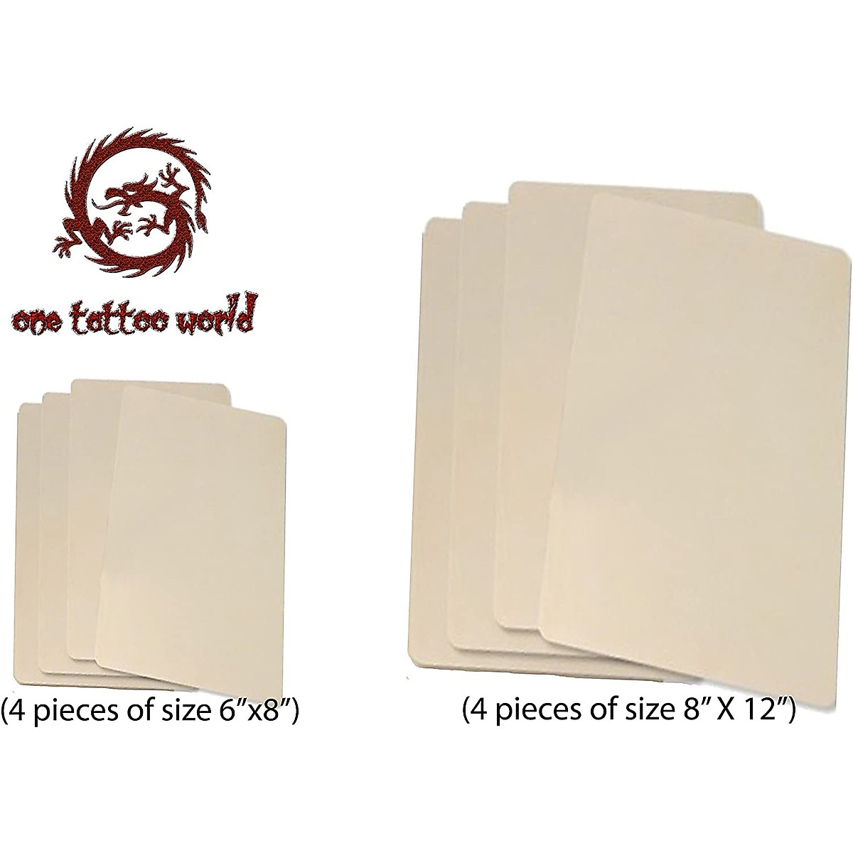 One Tattoo World 8 x SHEETS OF LARGE AND MEDIUM SIZES TATTOO PRACTICE SKINS, OTW-TAB-8