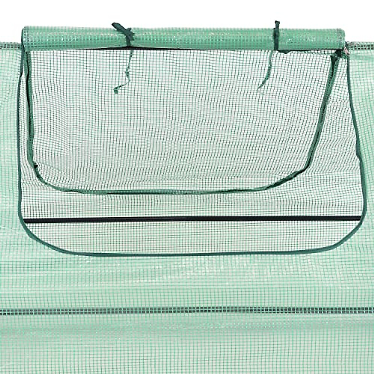 Sunnydaze Mini Greenhouse with 2 Zippered Side Doors - Steel Tube Frame with PE Panels - Outdoor Portable Greenhouse Tent - Fits Over Planter or Garden Bed - Green - 4 x 3 Feet