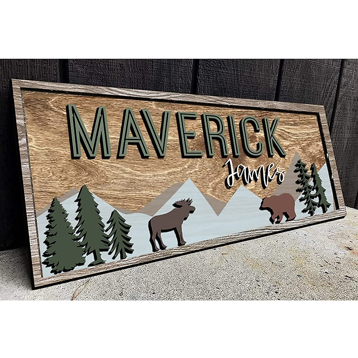Custom name sign for nursery, Woodland nursery signs, Custom baby name sign, Wooden nursery name sign, Nursery name sign for boys, Wooden name signs for nursery, Baby name signs for nursery