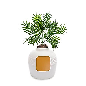 Good Pet Stuff, The Original Hidden Litter Box, Artificial Plants & Enclosed Cat Planter Litter Box, Vented & Odor Filter, Easy to Clean, White Birch