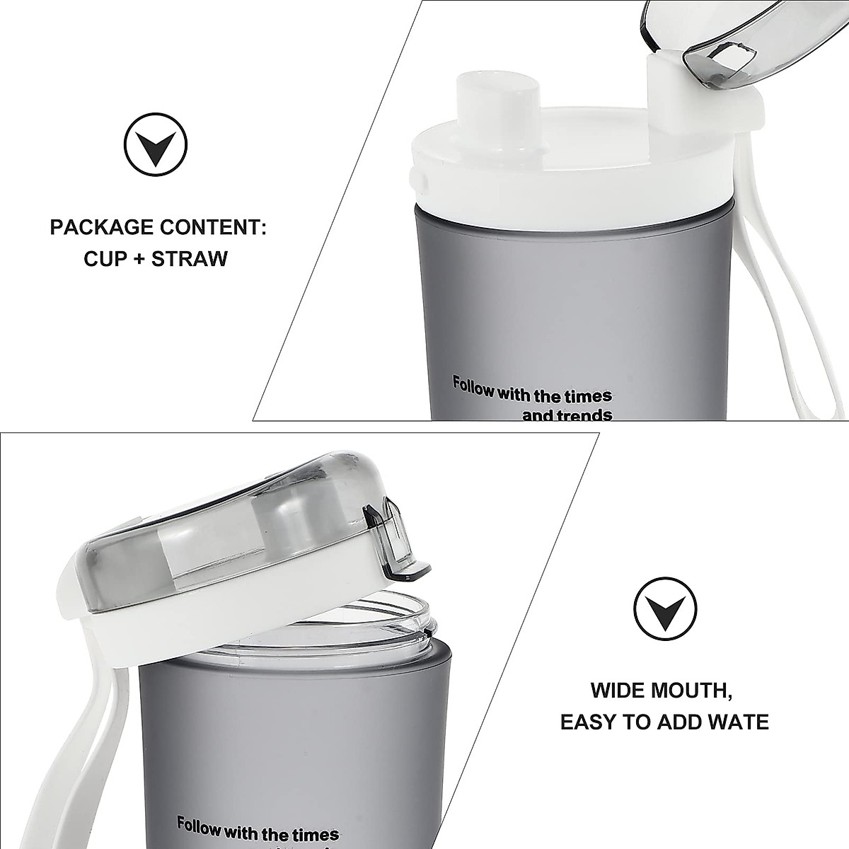 Healifty 1pc Frosted Shaker Cup Sports Plastic Bottle Large Capacity Water Bottle Plastic Drinking Bottle Portable Water Bottle Sports Water Kettle Plastic Water Bottle Outdoor Water Kettle