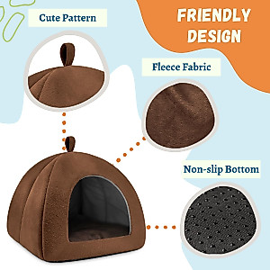 Tierecare Guinea Pig Hideout Washable Small Animal Bed Cozy House Hideaway Hide Hut for Dwarf Rabbit Chinchilla Hedgehog Ferret Cage Accessories