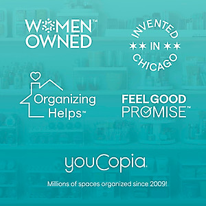 YouCopia Crazy Susan Two-Tier Turntable, Height-Adjustable Lazy Susan Organizer for Kitchen Cabinet and Pantry Organization and Storage, White