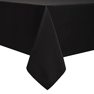 Softalker Rectangle Tablecloth Waterproof & Stain Resistant Table Cloth Wrinkle Free Fabric Washable 210GSM Polyester Table Cover for Dining/Party/Buffet/Wedding (60x84 inch, Black)