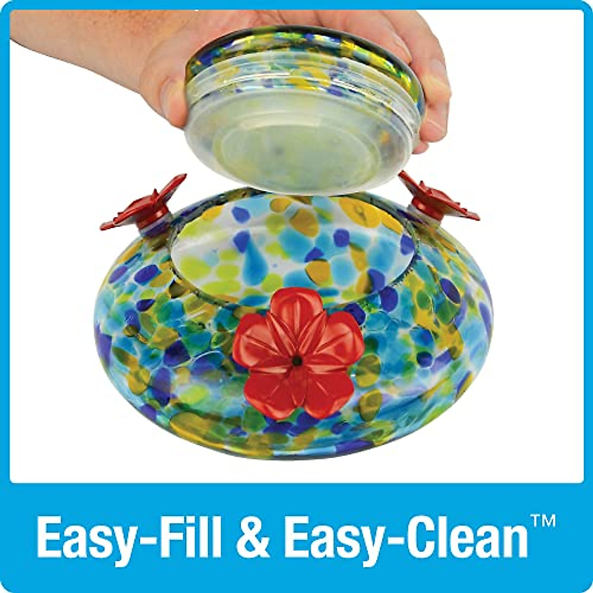 Nature's Way Bird Products GHF7 Hand Blown Illuminated Top Fill Hummingbird Feeder