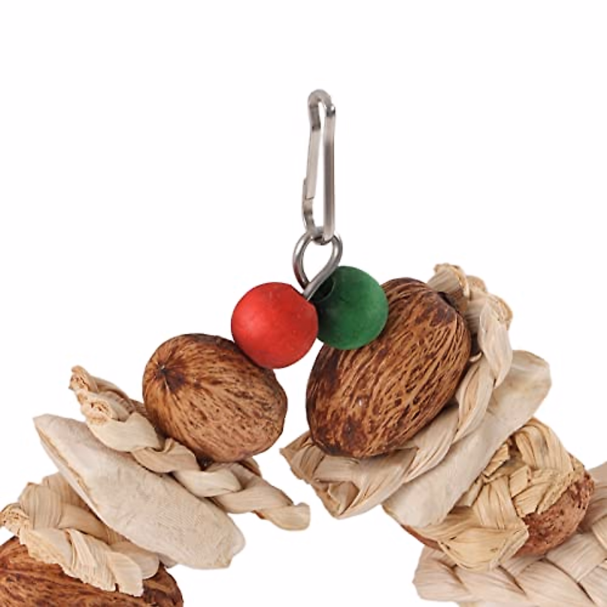 Bird Swing Healthy Cuttlefish Bone Toxic Free Parrots Swing Perch Hanging Nuts with Bells for Parakeets Parakeets (S)