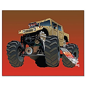 Monster Truck Poster Prints - Monster Truck Wall DéCor, Set Of 6 (8 Inches X 10 Inches) Photos - Kids Wall Art Decor