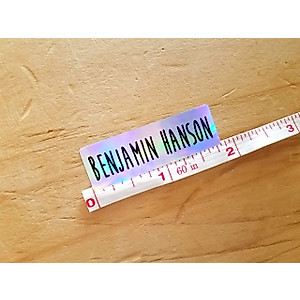 48 Long Silver hologram -Waterproof Name Stickers- Daycare Labels- School Labels- Long Rectangle Labels