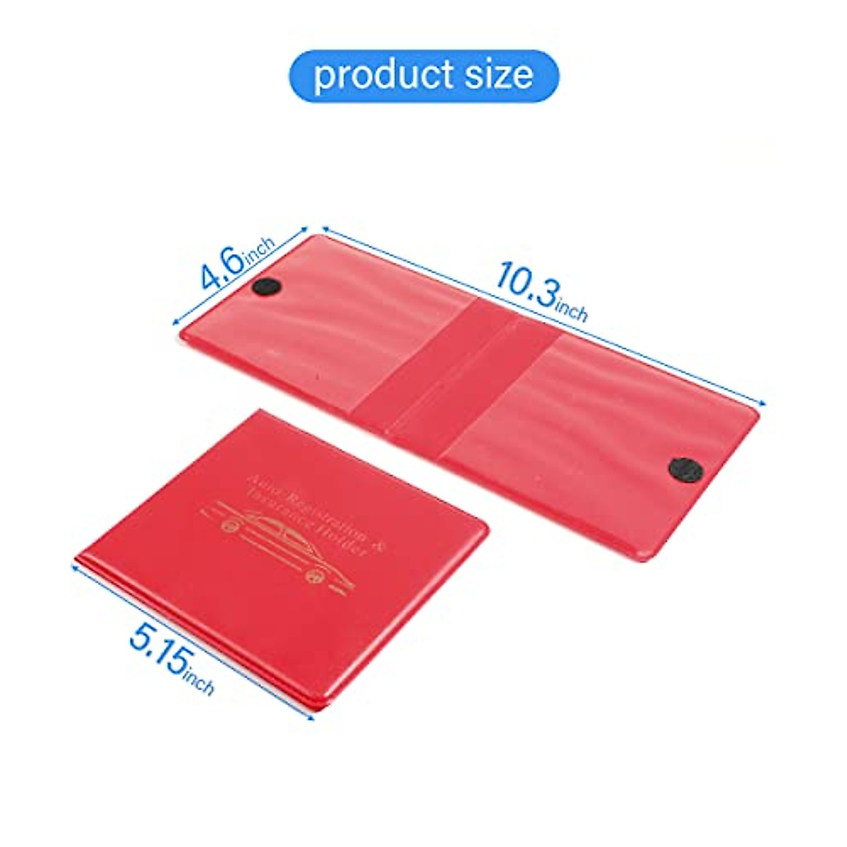 VAGURFO 2 Pack Car Insurance and Registration Card Holder,Glove Box Important Document Organizer,Premium Wallets for Essential Car Important Automobile Documents,Car Accessories for Men & Women (Red)