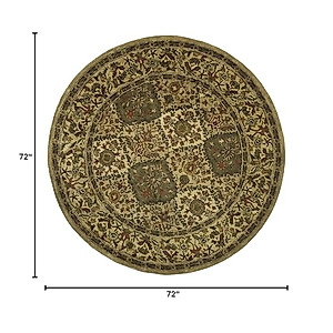 SAFAVIEH Antiquity Collection 6&#039; Round Beige AT57D Handmade Traditional Oriental Premium Wool Area Rug