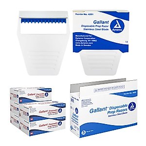 Dynarex 4251 Gallant Disposable Prep Razor, Pack of 250