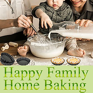 KUAYB 7-Piece Nonstick Mini Tart Pans with Removable Bottoms, 4-Inch Fluted Quiche and Pie Pans for Tartlets, Mousse Cakes, Muffins – Reusable Baking Tart Pans Set