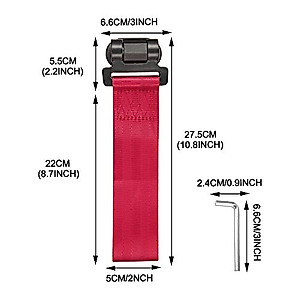 TOMALL Universal Car Decorative Trailer Tow Strap Red Car Tow Belt for Car Bumper (ONLY Decoration)