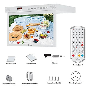 SYLVOX Kitchen TV,15.6 inch Under Cabinet TV, Televison for Kitchen, Smart TV Built-in Google Play, Support WiFi Bluetooth, 1080P Small TV for RV Camper, Bedroom, Boat