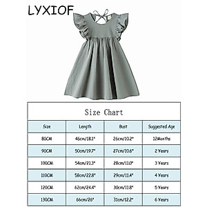 LYXIOF Toddler Baby Girl Cotton Linen Dress Ruffle Sleeve Halter Sleeveless Kids Casual Beach Dresses Green 90CM