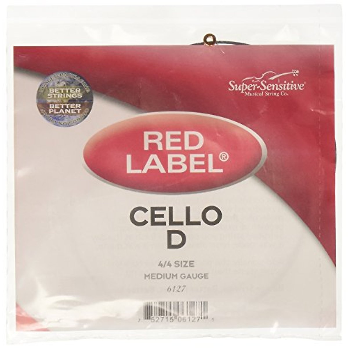 Super Sensitive Red Label 6127 Cello D String, 4/4, 1/2, 1/4, 1/8, 3/4, 4/4