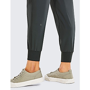 CRZ YOGA Women's Lightweight Workout Joggers 27.5" - Travel Casual Outdoor Running Athletic Track Hiking Pants with Pockets Melanite Small